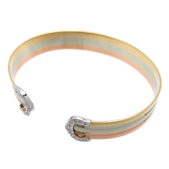 Cartier | Jewelry | Cartier 2c Diamond Womens Bangle 75 Yellow Gold ...